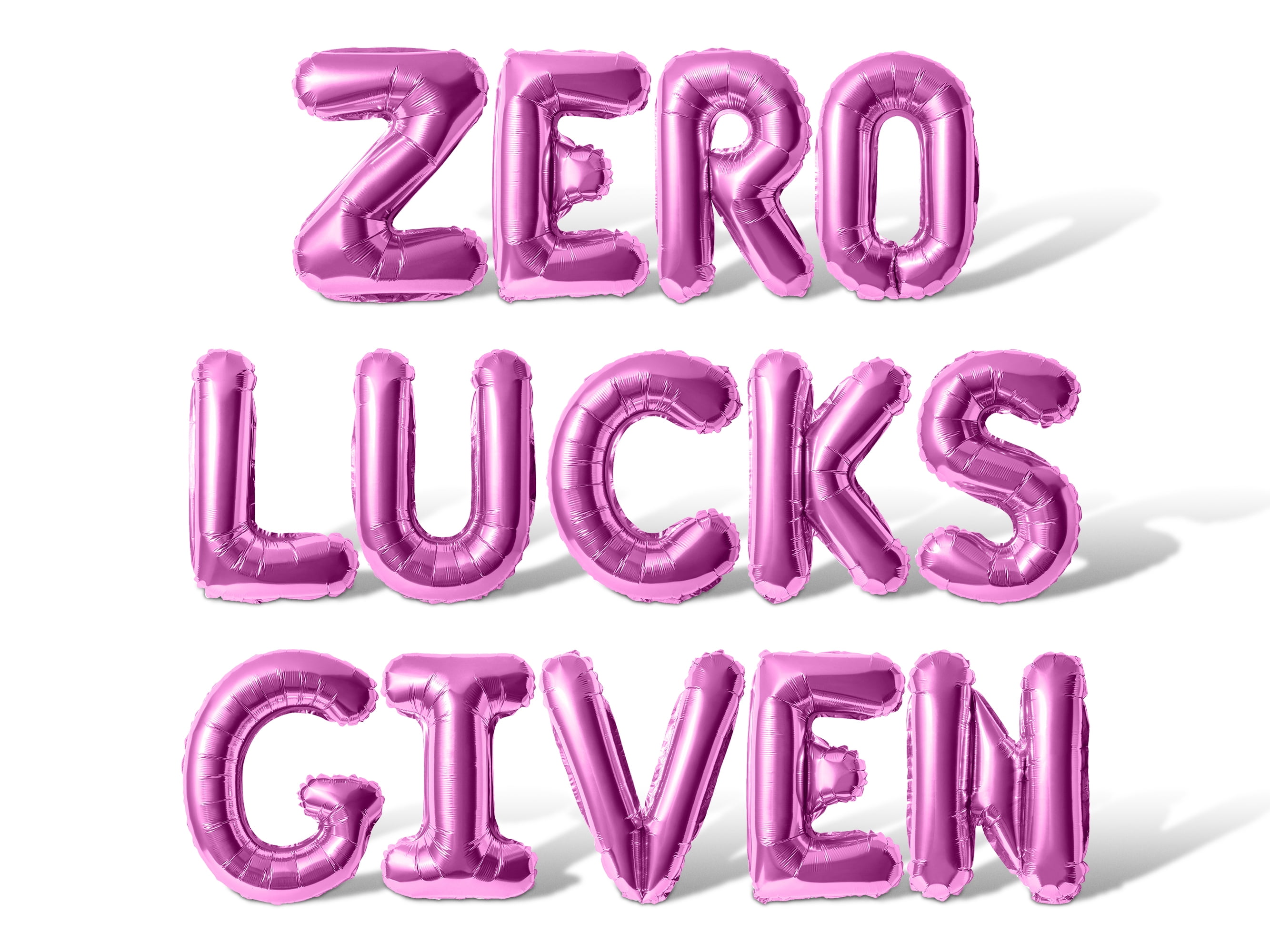 Letter Balloons - ZERO LUCKS GIVEN 16" Inch Alphabet Letters Foil Mylar ...