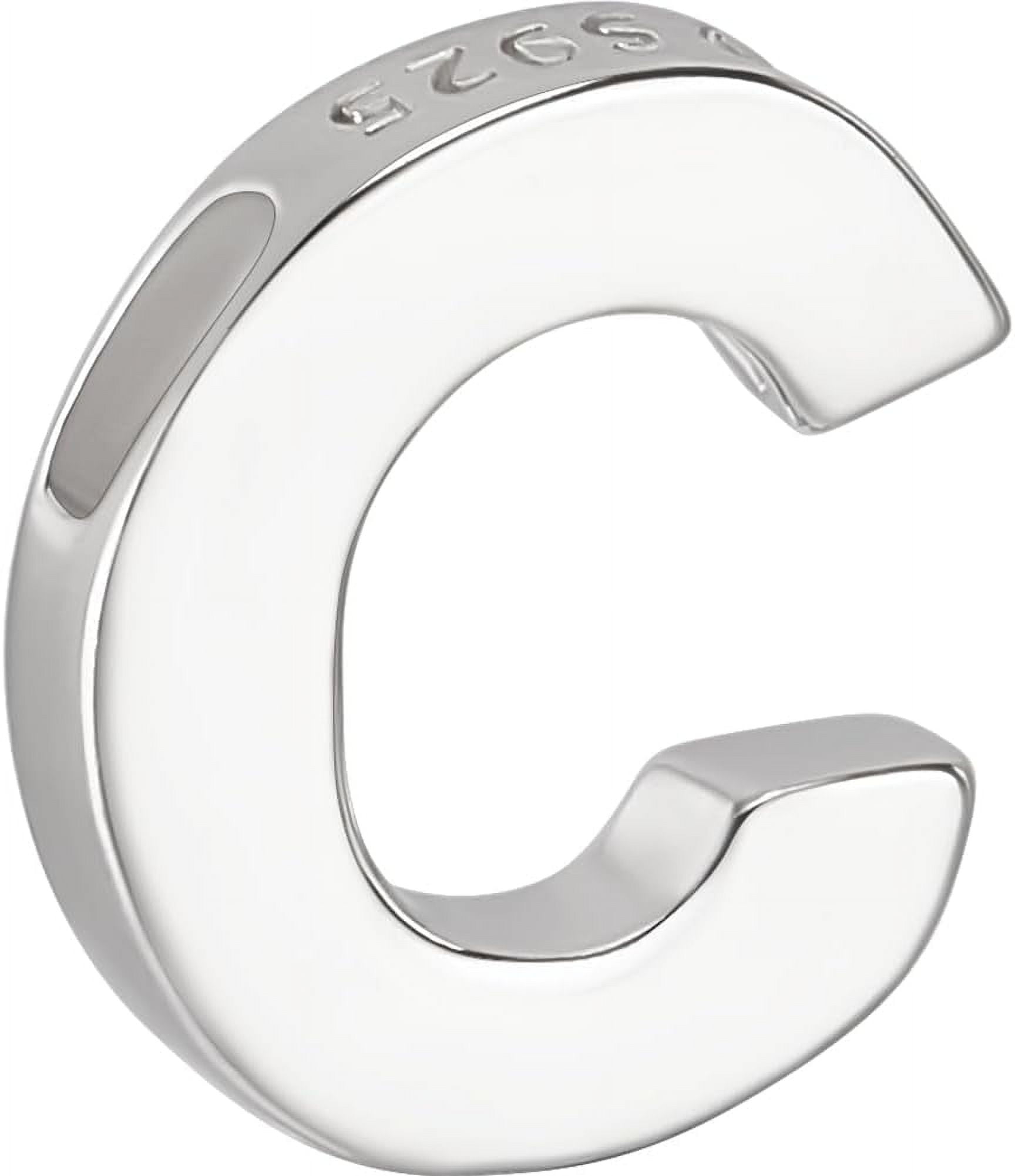 Letter Bead Letter-C Sterling Silver Capital Letter Alphabet Bead ...
