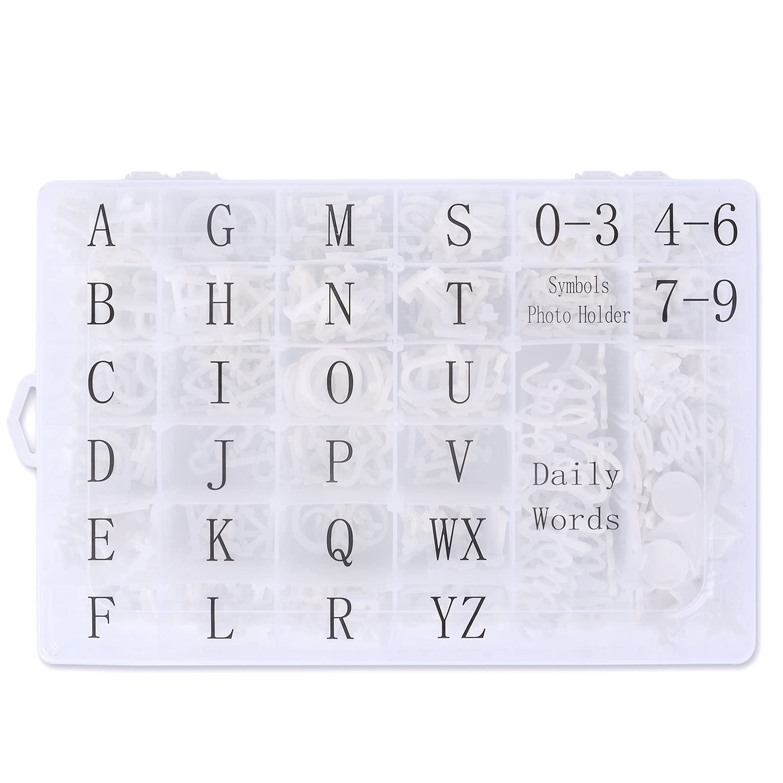 Letter Board Letters, 674 PRE-Cut Characters Letter Organizer Box (3/4 ...