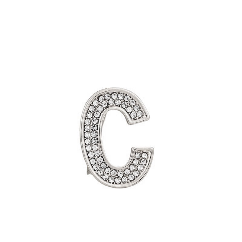 Letter Brooch Pins, Initial Rhinestone Alphabet Letter Lapel Badges Pin ...