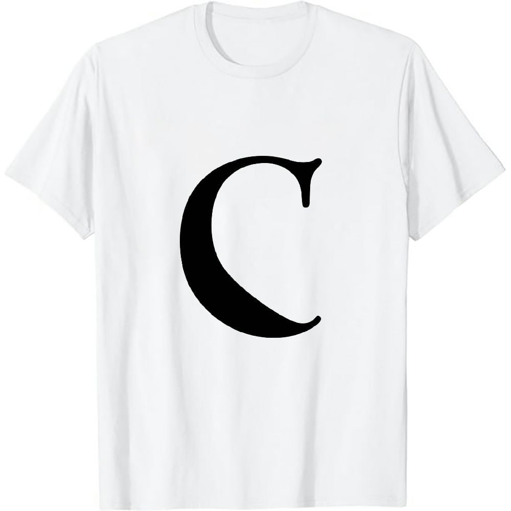 Letter C - Alphabet Bold Capital Upper Case Initial Monogram T-Shirt ...