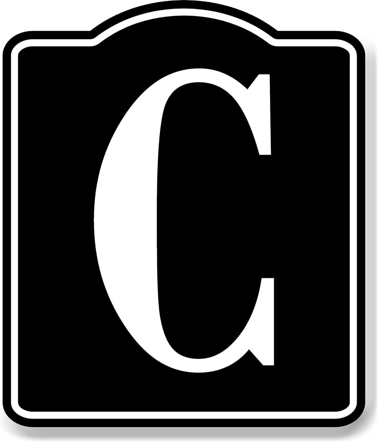 Letter C Bin Aisle Row Marker Label BLACK Aluminum Composite Sign, 20 ...