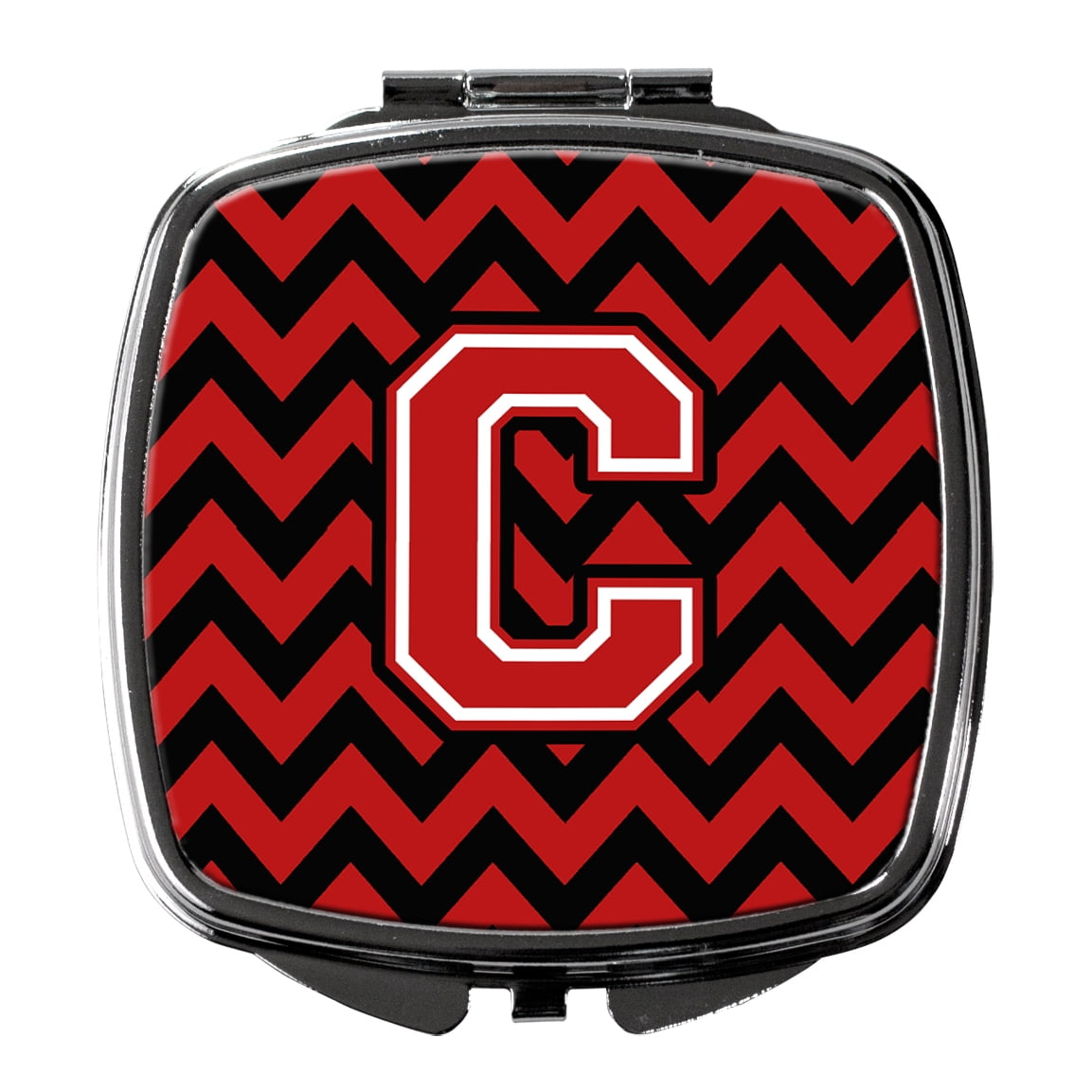 Letter C Chevron Black and Red Compact Mirror - Walmart.com