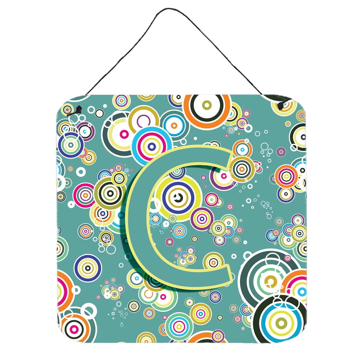 Letter C Circle Circle Teal Initial Alphabet Wall or Door Hanging ...