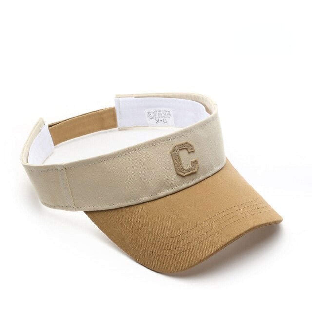 Letter C Embroidered Empty Top Hat Summer Colorblock Design Sunscreen ...