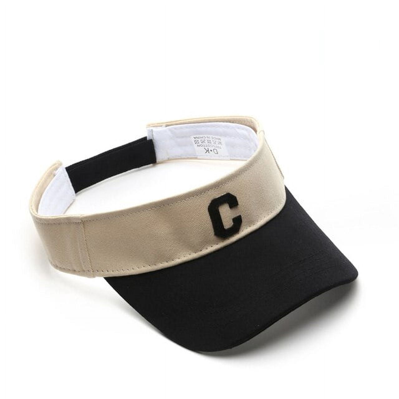 Letter C Embroidered Empty Top Hat Summer Colorblock Design Sunscreen ...