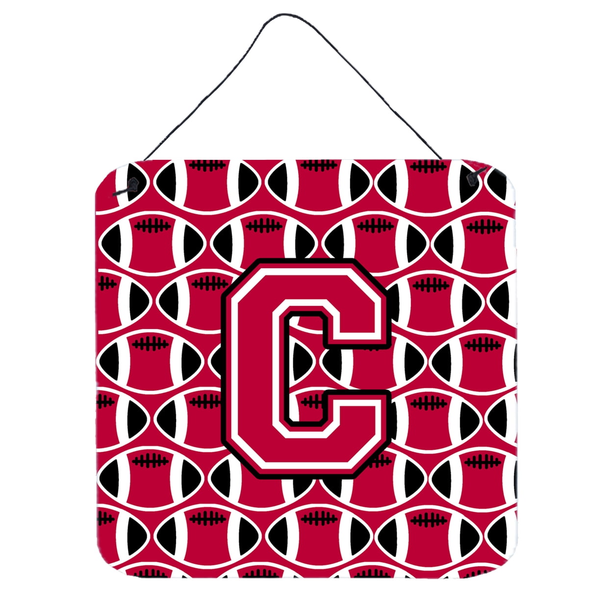 Letter C Football Crimson and White Wall or Door Hanging Prints ...