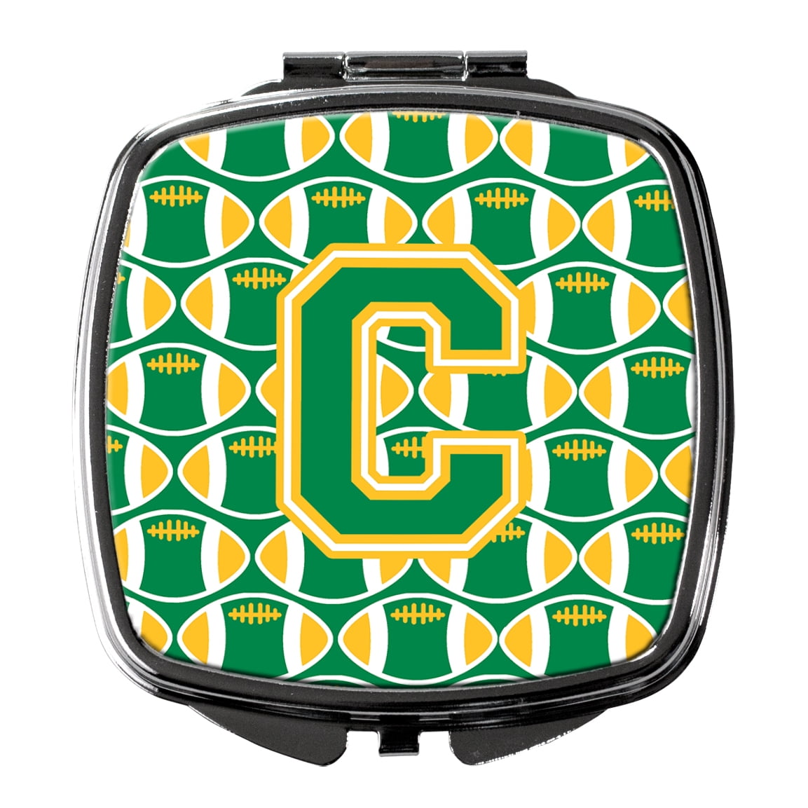 Letter C Football Green and Gold Compact Mirror CJ1069-CSCM - Walmart.com