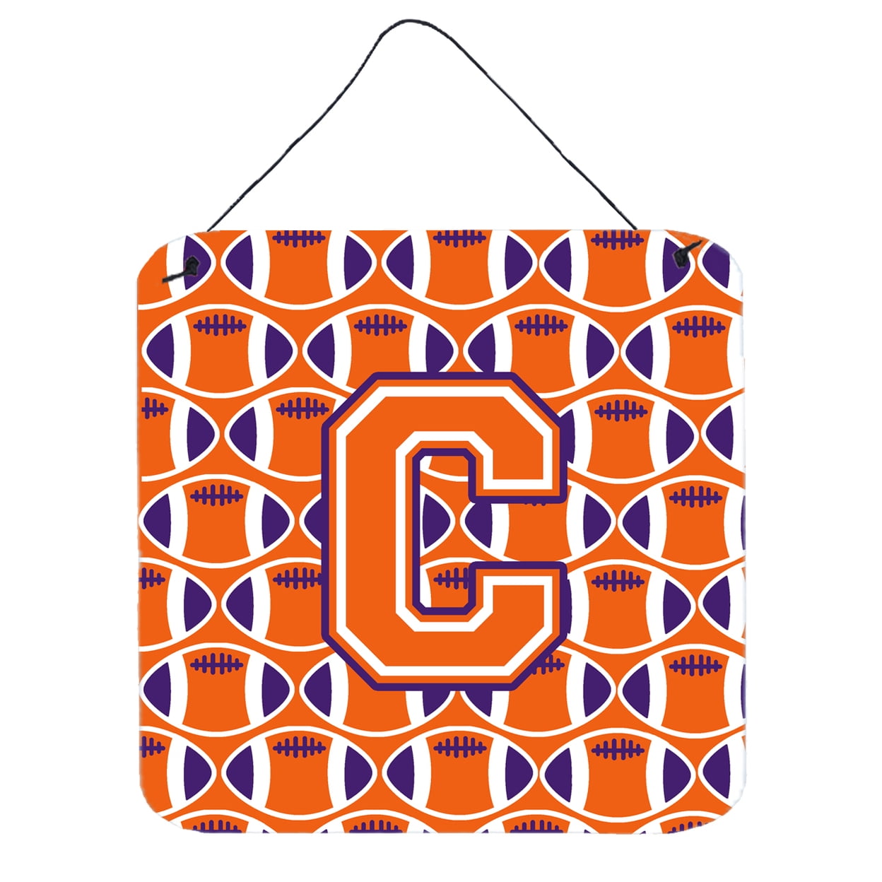 Letter C Football Orange White and Regalia Wall or Door Hanging Prints ...