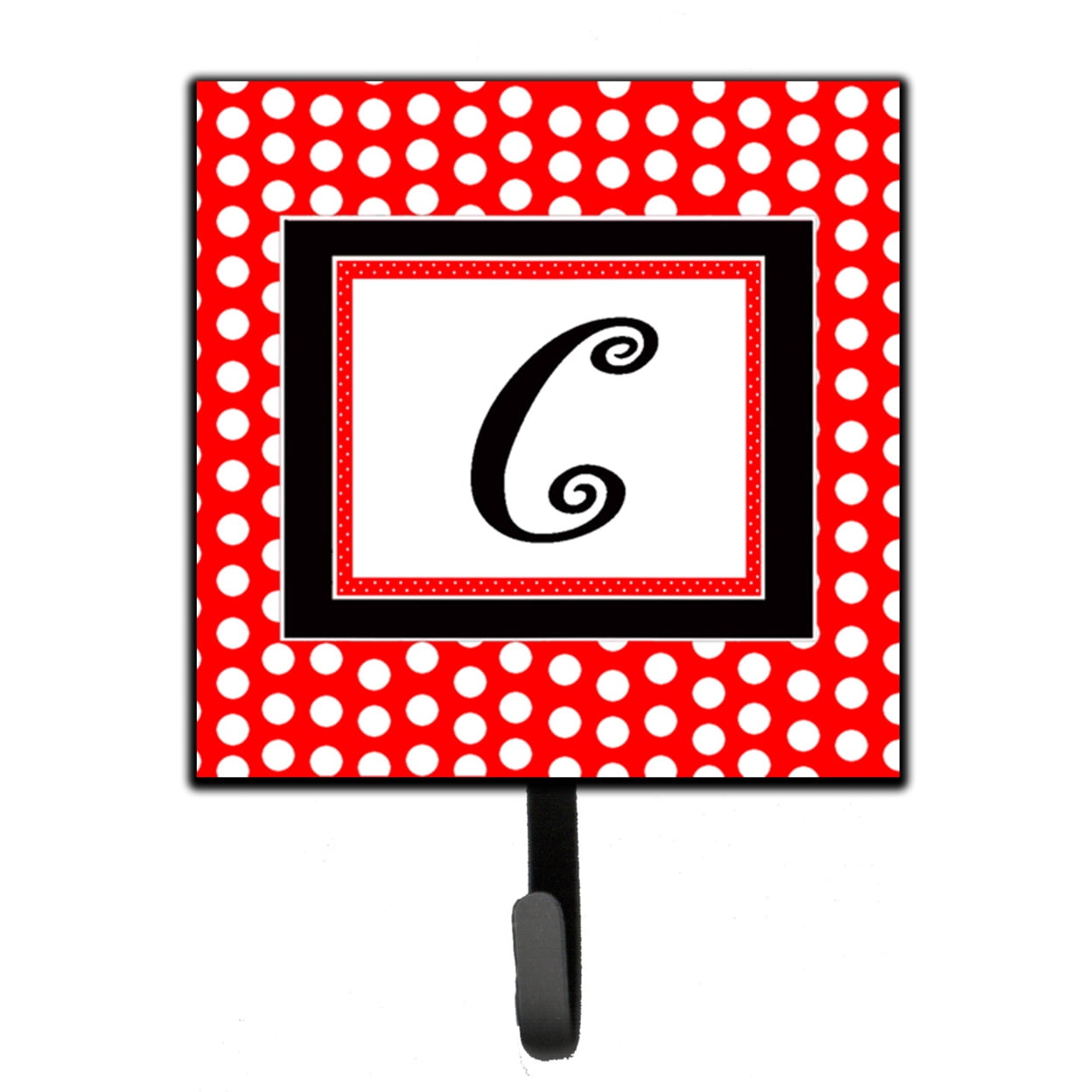 Letter C Initial - Red Black Polka Dots Leash or Key Holder - Walmart.com