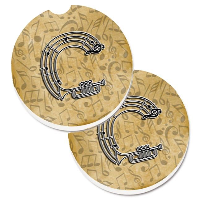 Letter C Musical Instrument Alphabet Set of 2 Cup Holder Car Coaster ...