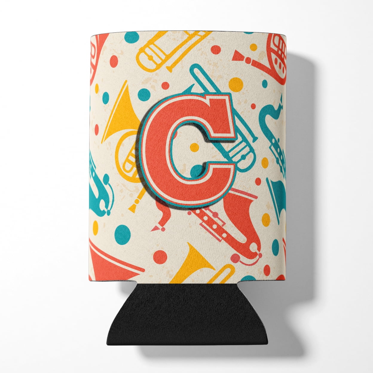 Letter C Retro Teal Orange Musical Instruments Initial Can or Bottle ...