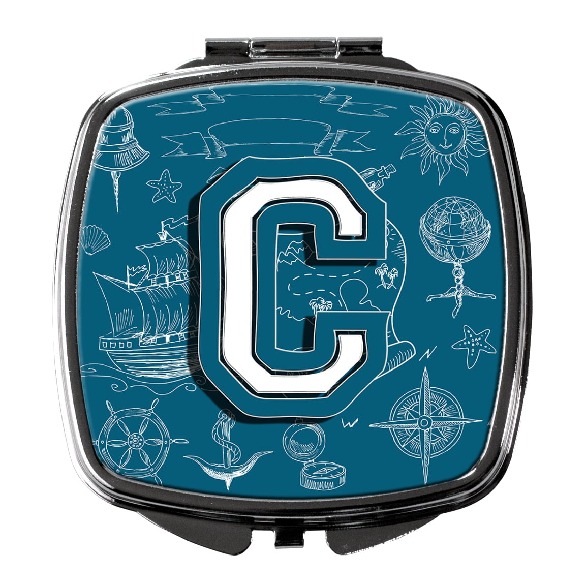 Letter C Sea Doodles Initial Alphabet Compact Mirror - Walmart.com