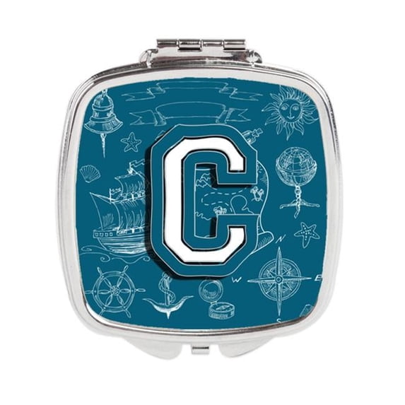 Letter C Sea Doodles Initial Alphabet Compact Mirror - Walmart.com