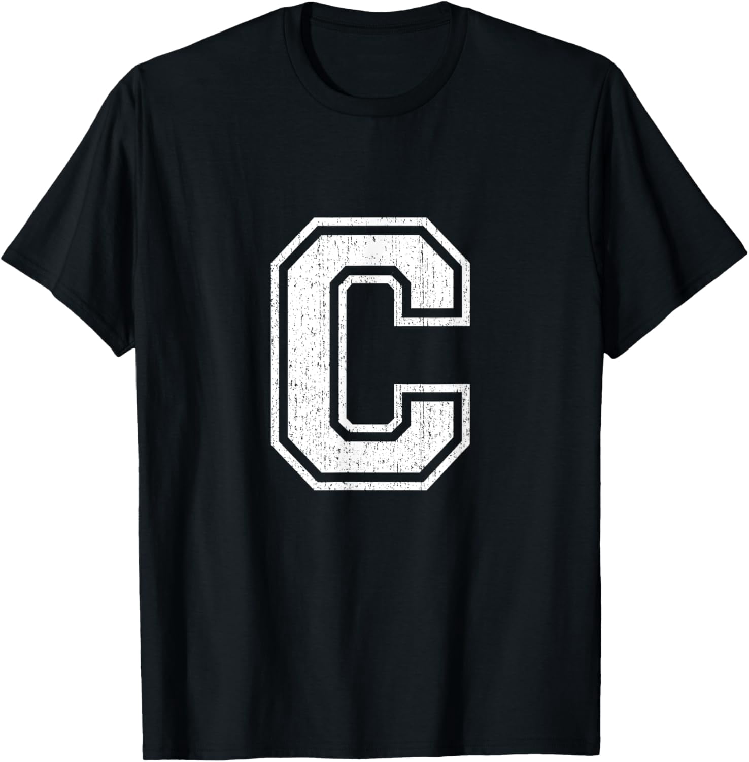 Letter C Shirt Capital Alphabet Varsity Distressed Monogram T-Shirt ...