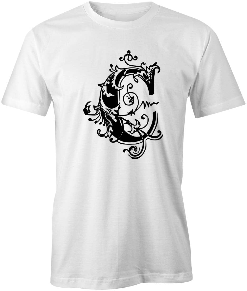 Letter C T-Shirt | Decorative Alphabet White Tee Gift - Walmart.com