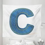 Letter C Tapestry, Alphabet Sign Writing Language Uppercase C Denim ...