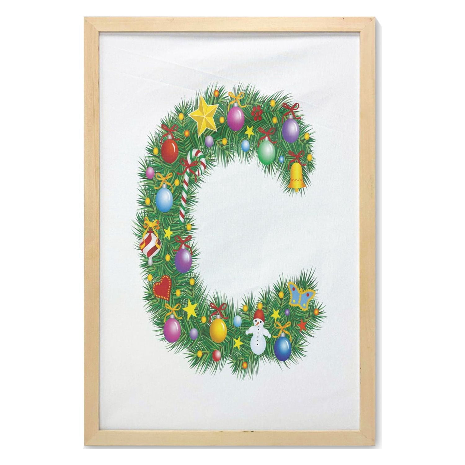 Letter C Wall Art with Frame, Celebration Design Letter C Capital ...