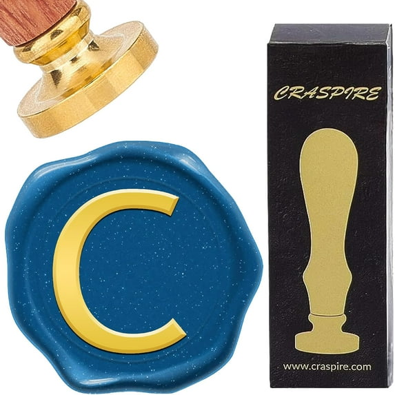 Letter C Wax Seal Stamp Initial Alphabet 25mm Removable Stamper Vintage ...