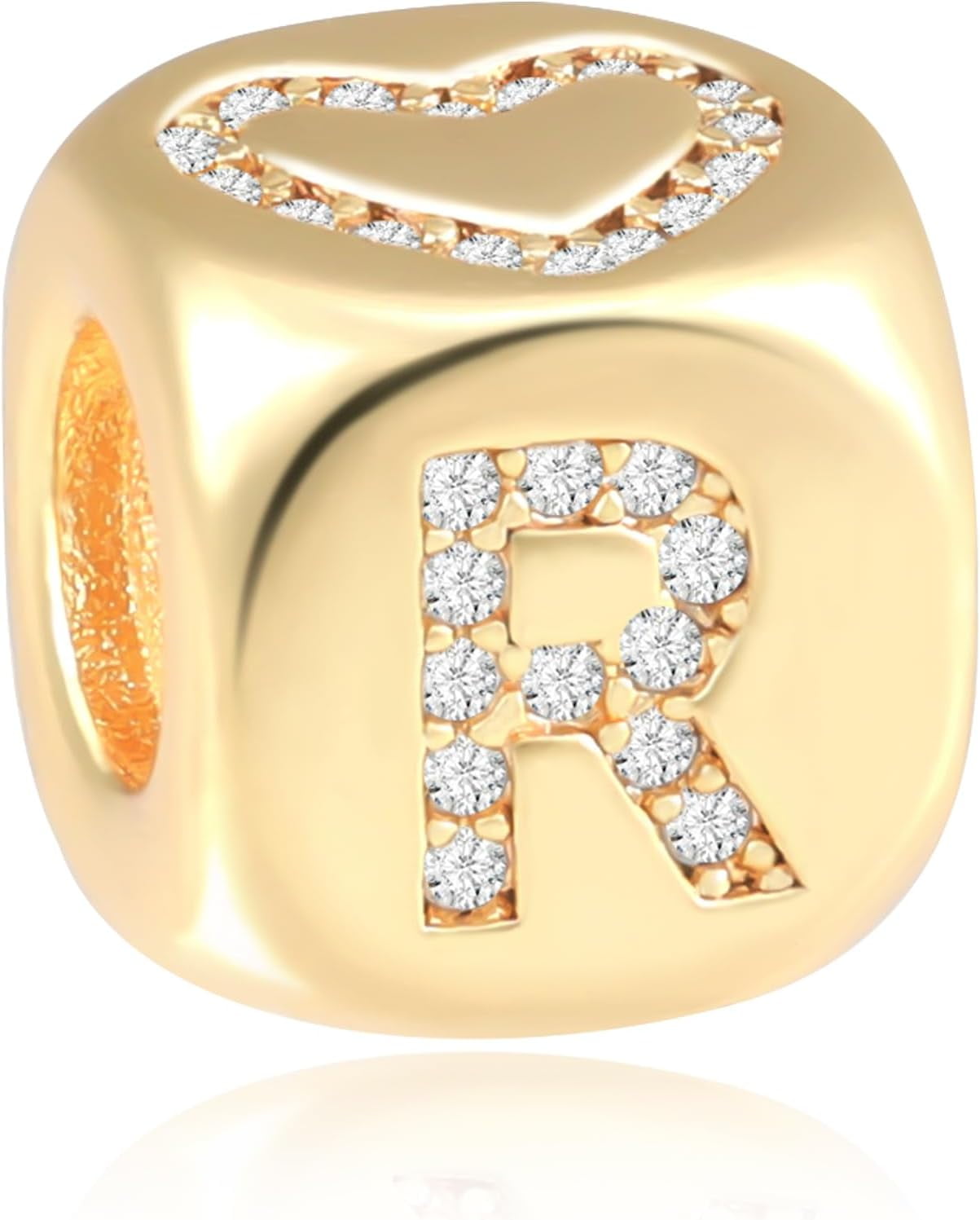 Letter Charms for Necklace and Bracelets,14K Gold Plated Women's Bead ...