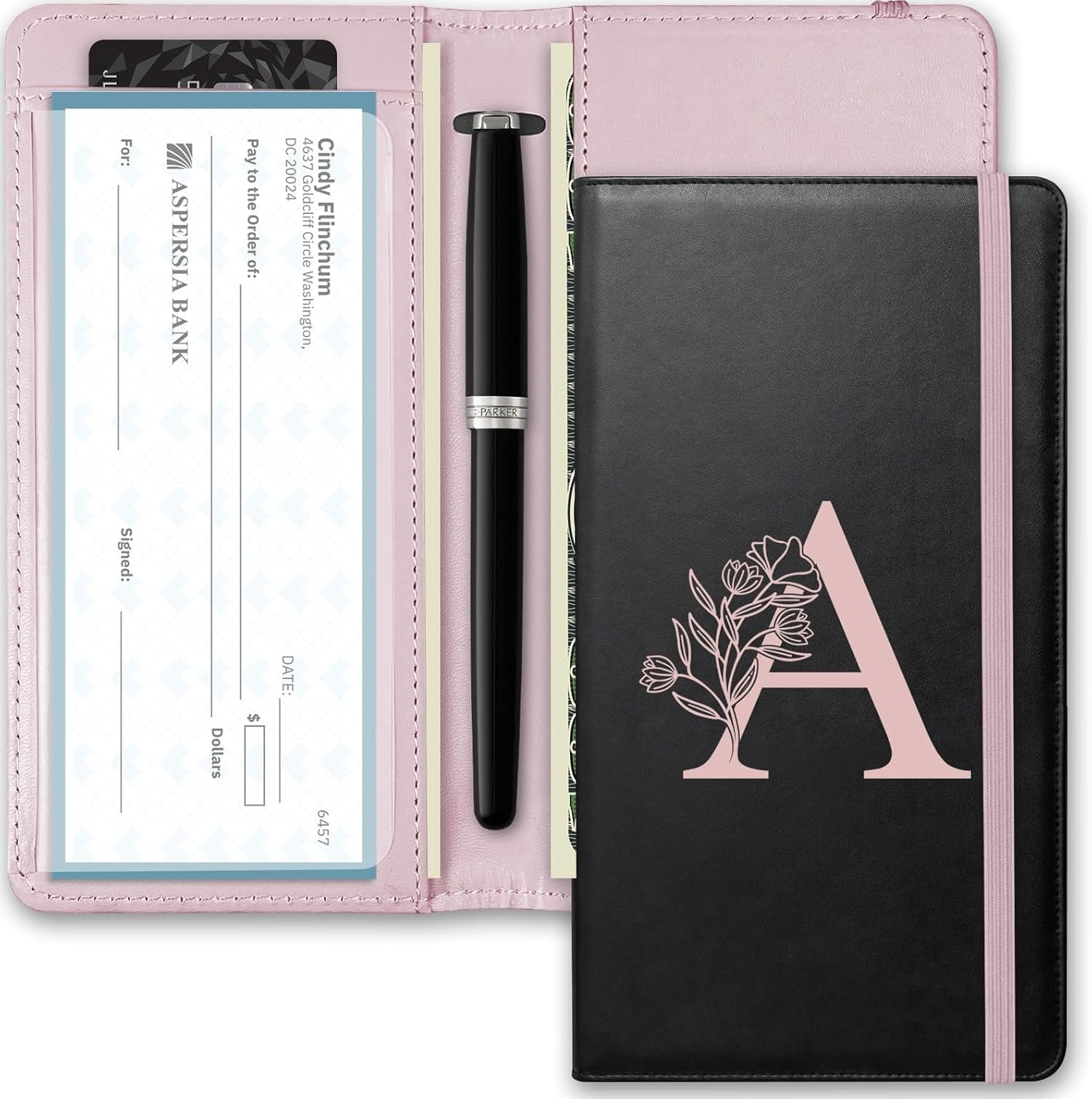 Letter Checkbook Cover, Blocking Checkbook, Duplicate Checks with Pen ...