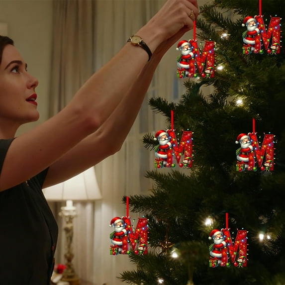 Letter Christmas Pendants,26 Alphabet 2D Acrylic Tree Ornaments,Festive ...