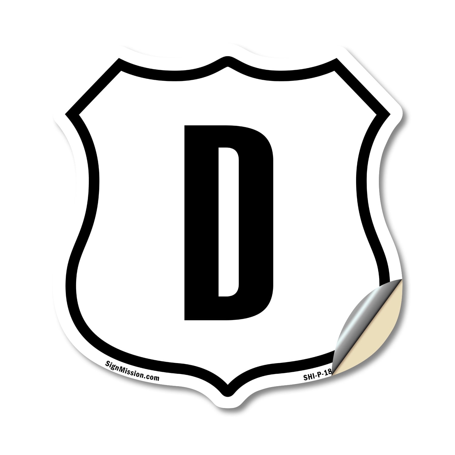 Letter D (2 Pack) 4 inch X 4 inch Shield Shaped Heavy Duty 3.2 mil ...