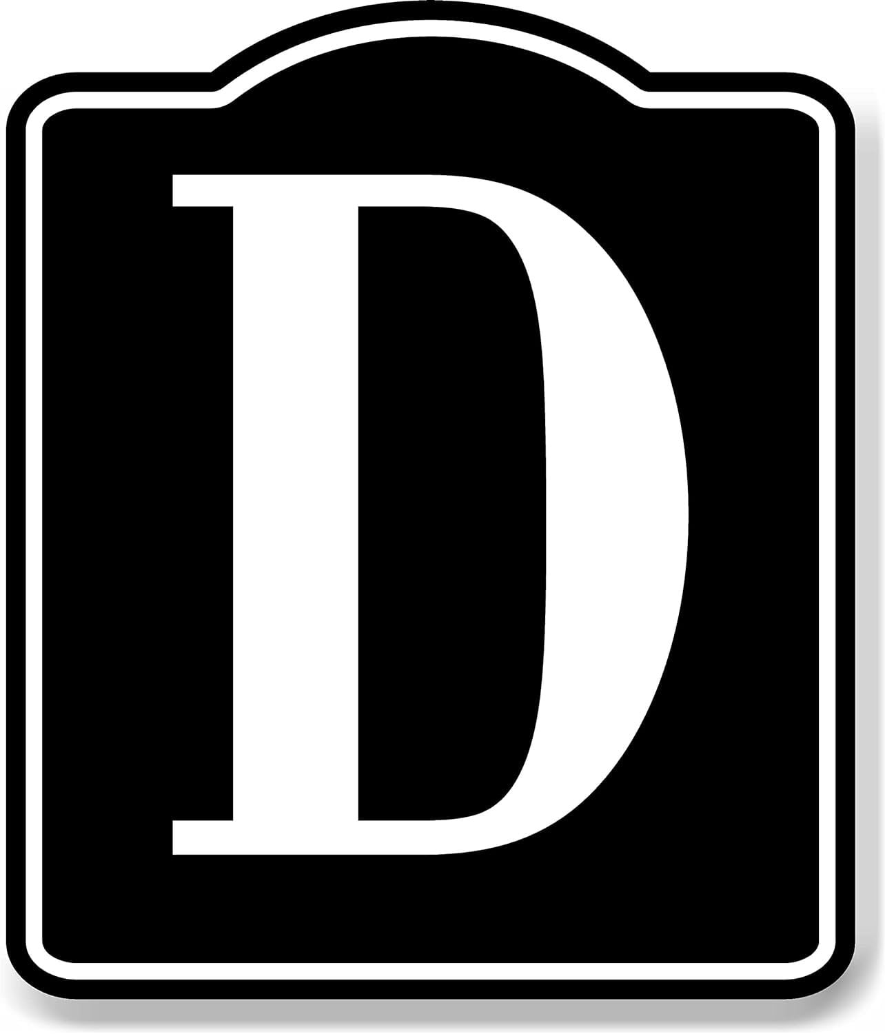 Letter D Bin Aisle Row Marker Label BLACK Aluminum Composite Sign, 20 ...