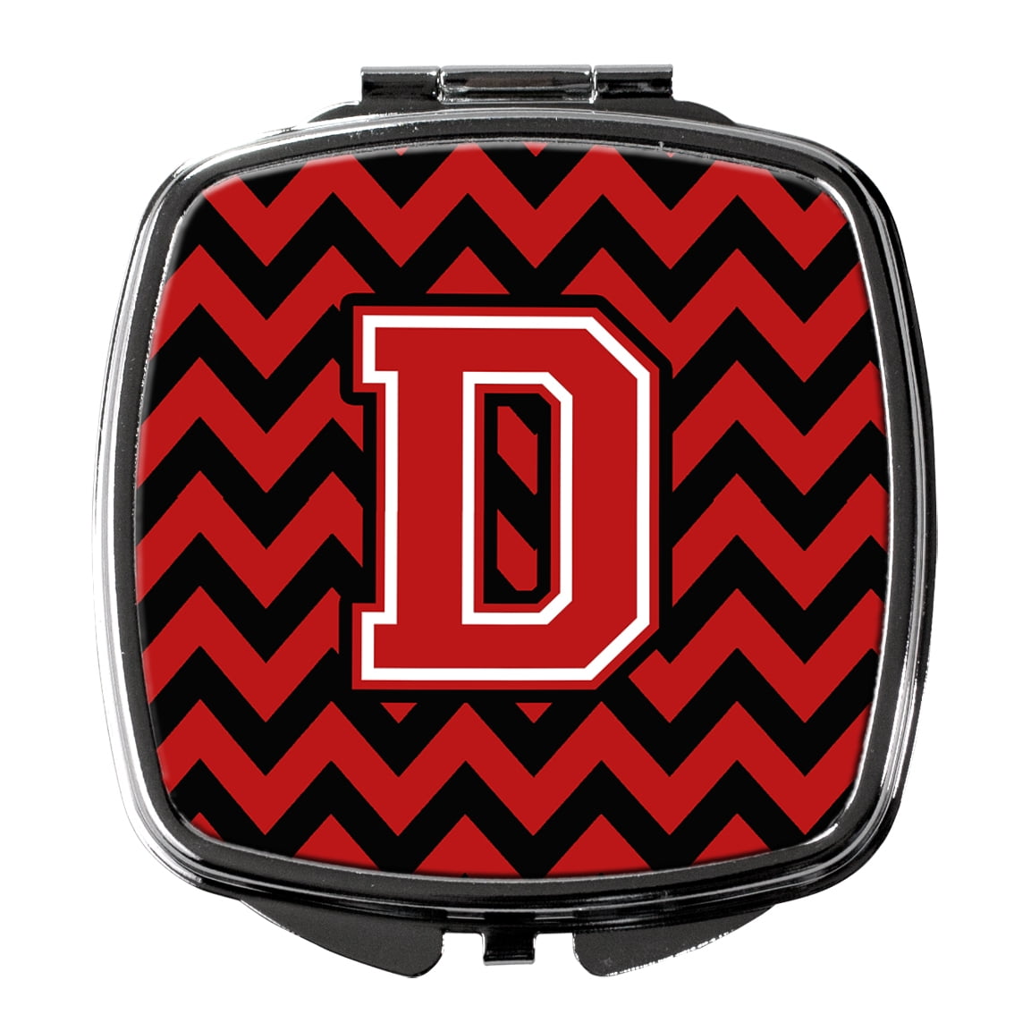 Letter D Chevron Black and Red Compact Mirror - Walmart.com