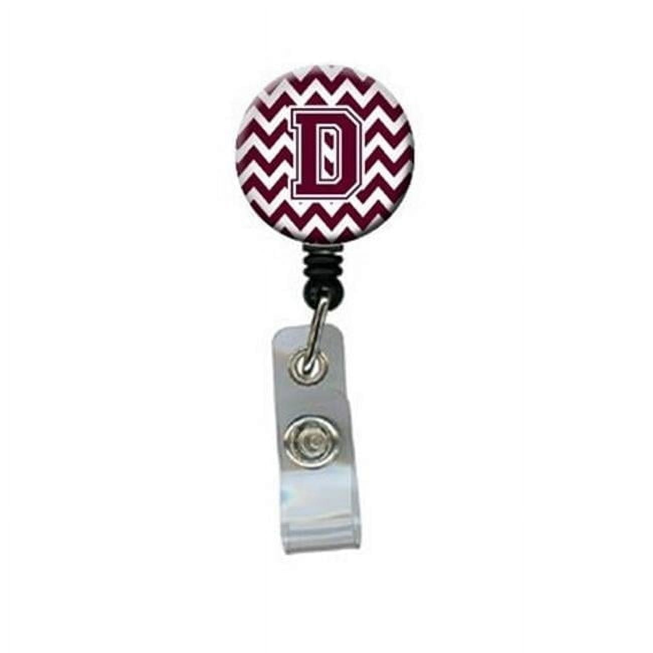 Letter D Chevron Maroon & White Retractable Badge Reel - Maroon & White ...