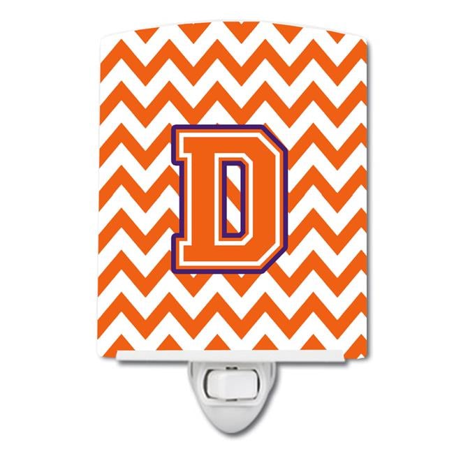 Letter D Chevron Orange & Regalia Ceramic Night Light - Walmart.com
