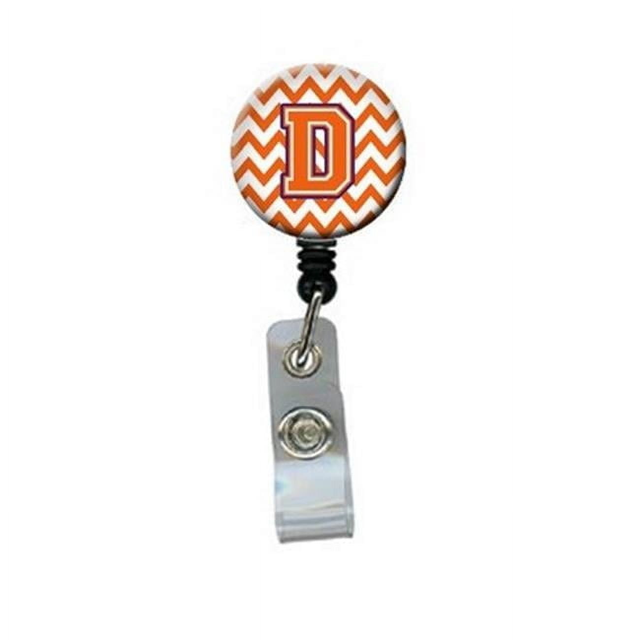 Letter D Chevron Orange & Regalia Retractable Badge Reel - Walmart.com
