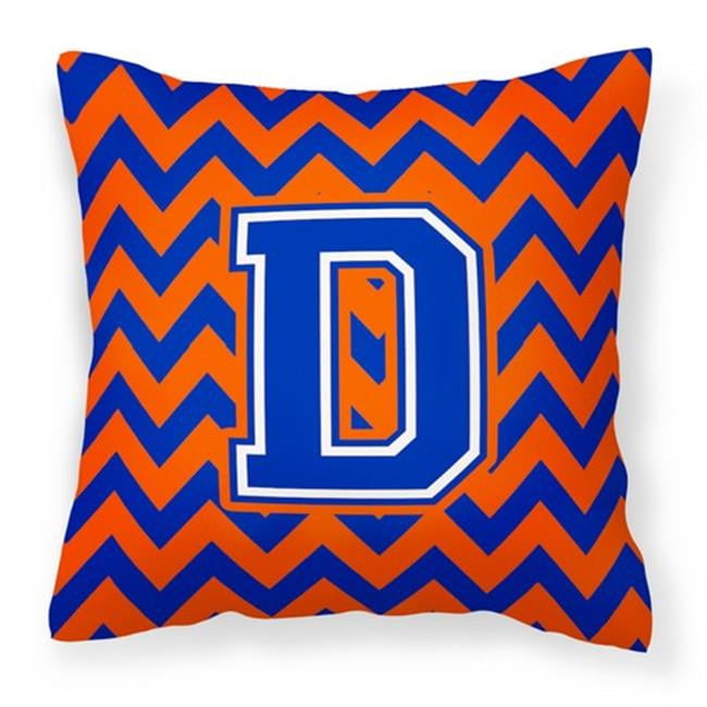 Letter D Chevron Orange and Blue Fabric Decorative Pillow - Walmart.com