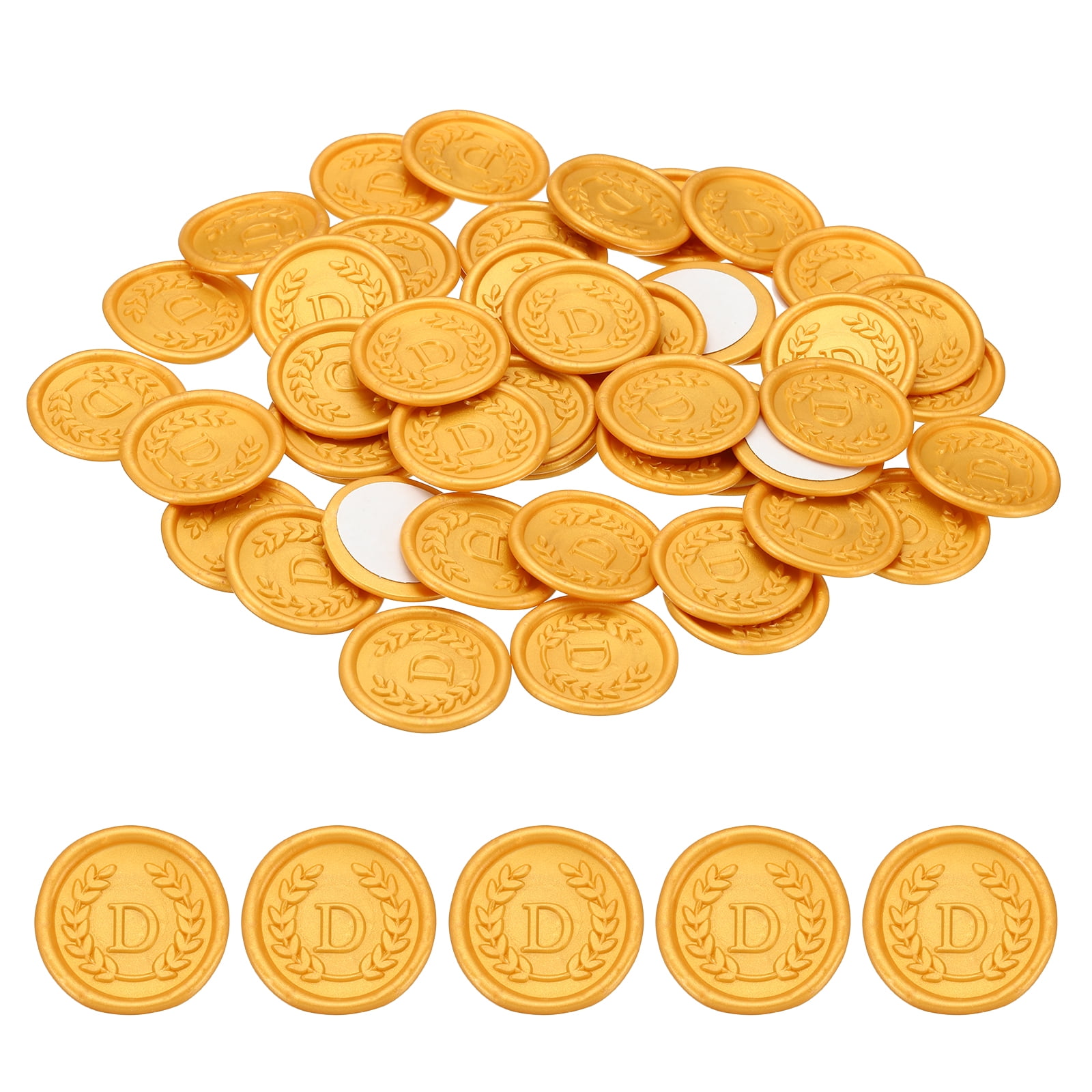 Letter D Gold Wax Seal Stickers, 50 Pack Envelope Seal Stickers ...