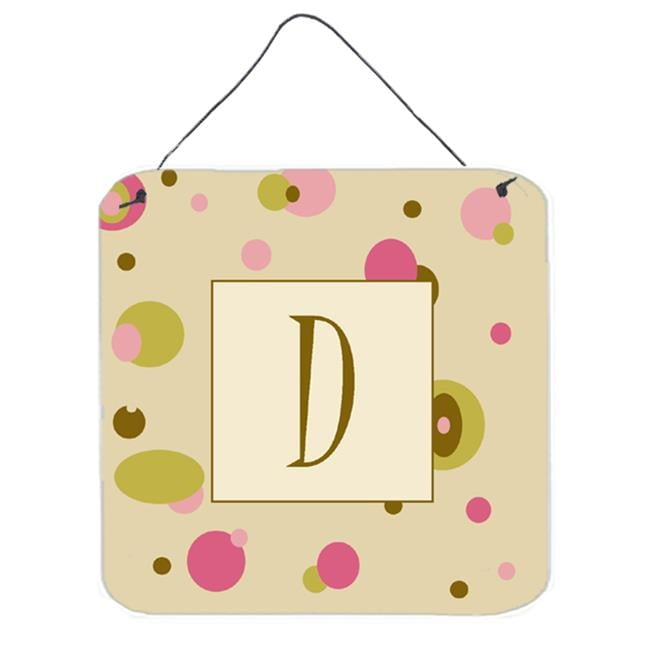 Letter D Initial Monogram - Tan Dots Aluminium Metal Wall Or Door ...