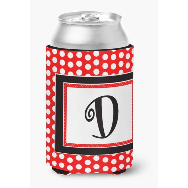 Letter D Initial - Red Black Polka Dots Can or Bottle Hugger - Walmart ...