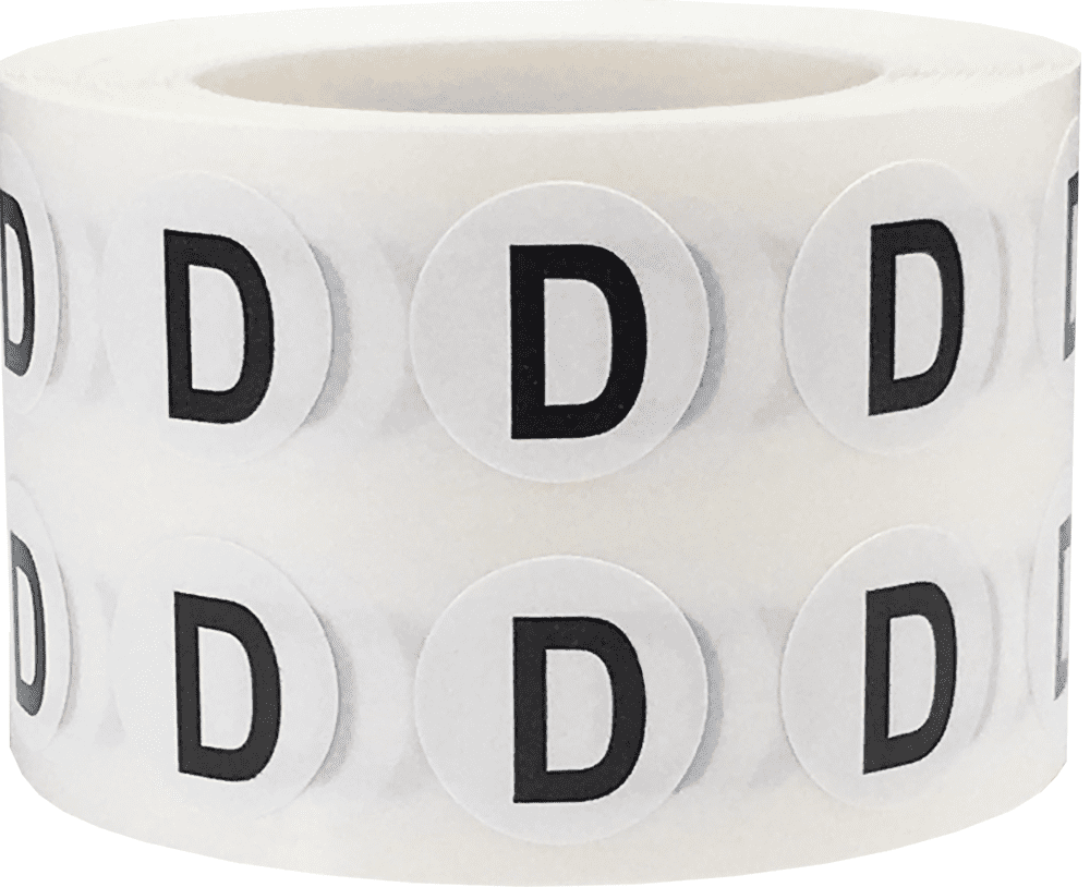 Letter D Inventory Labels .5 Inch Round Circle Dots 1,000 Adhesive ...