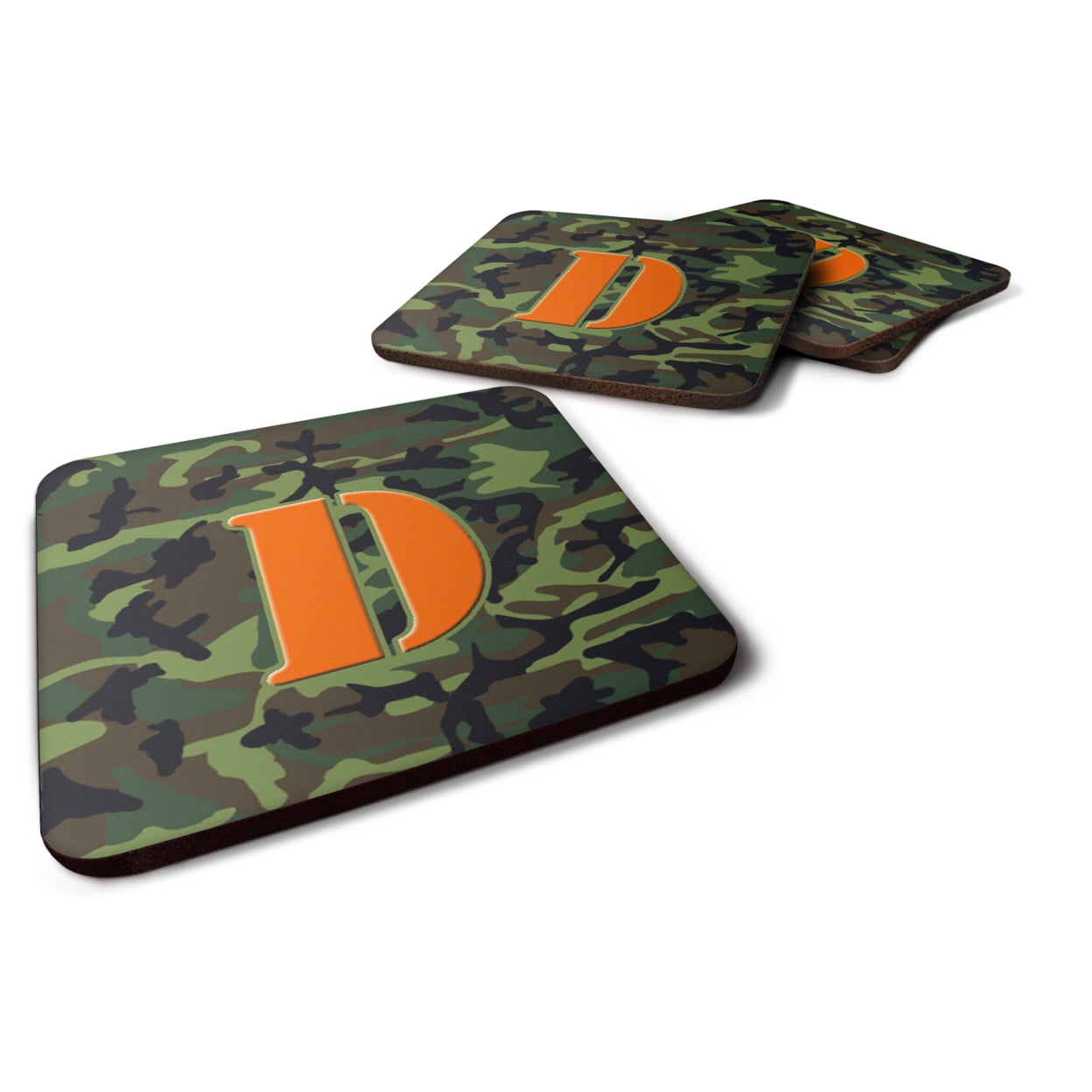 Letter D Monogram - Camo Green Foam Coaster Set of 4 - Walmart.com