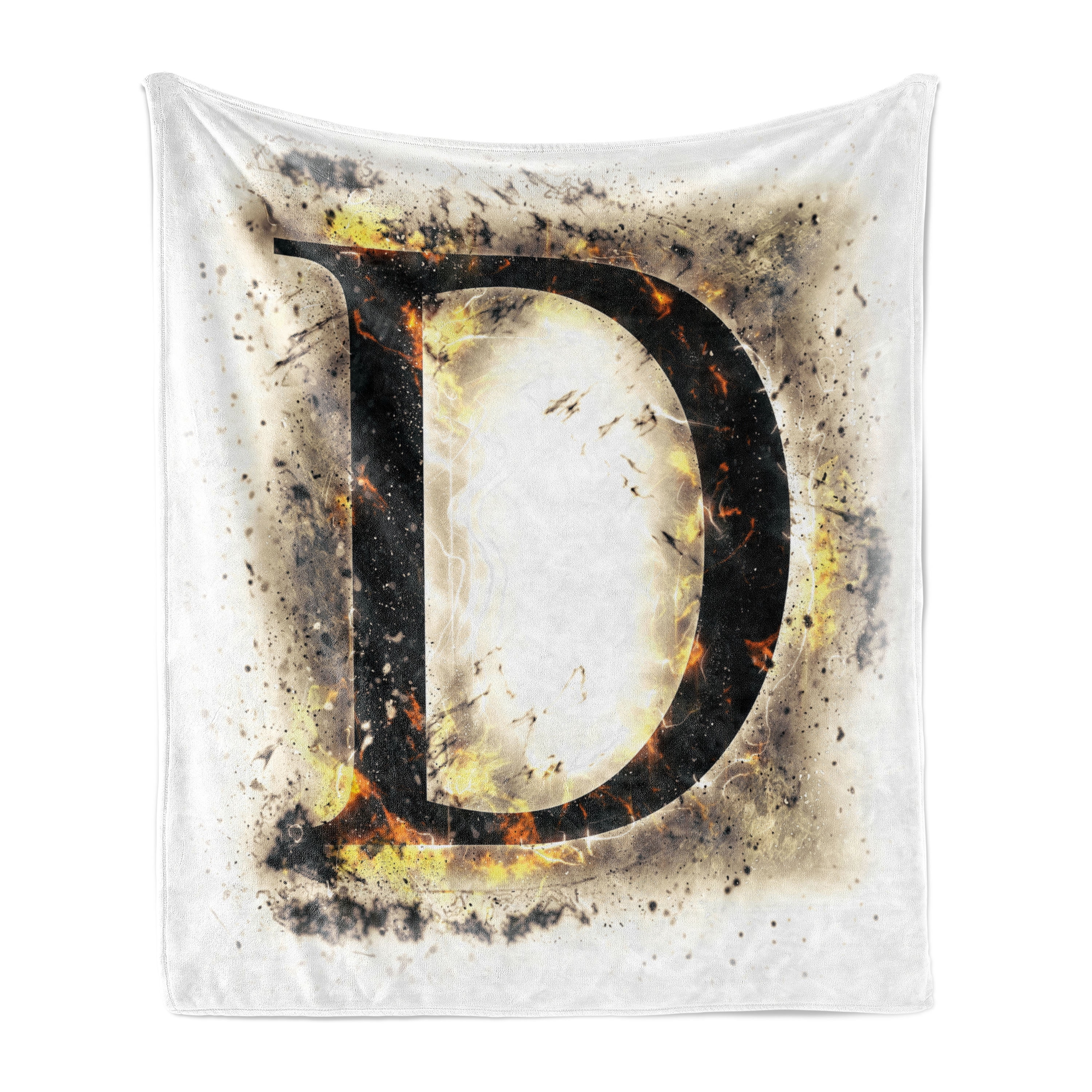 Letter D Soft Flannel Fleece Blanket, Evil Blazing Uppercase D in Big ...