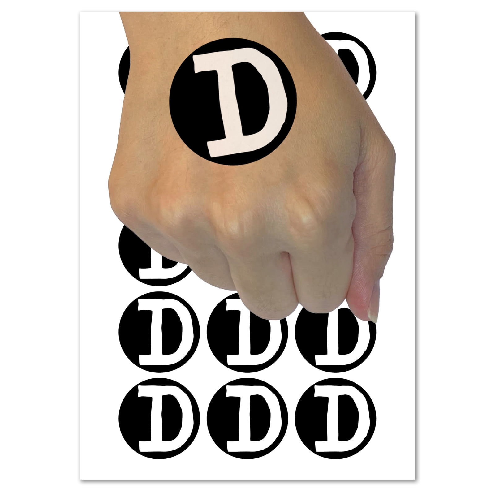 Letter D Uppercase Cute Typewriter Font Water Resistant Temporary ...