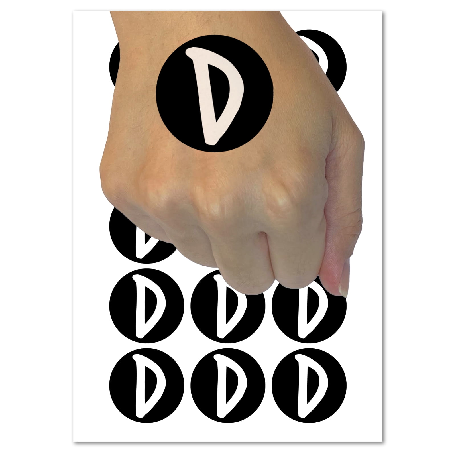 Letter D Uppercase Felt Marker Font Water Resistant Temporary Tattoo ...