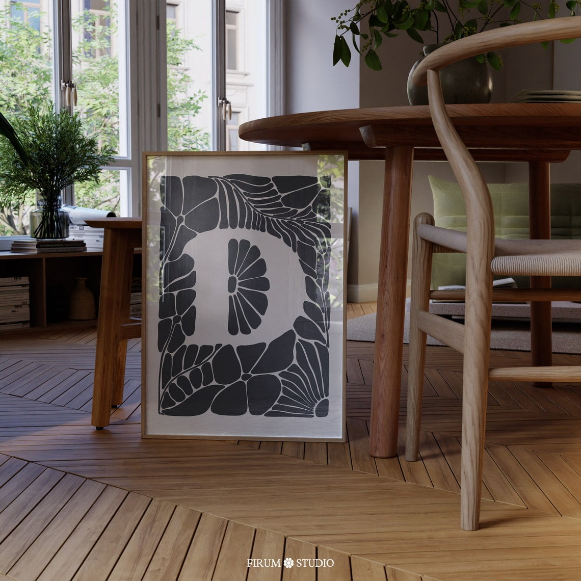 Letter Dable Poster, Surname Initial Art Print, Monogram Poster, Family ...