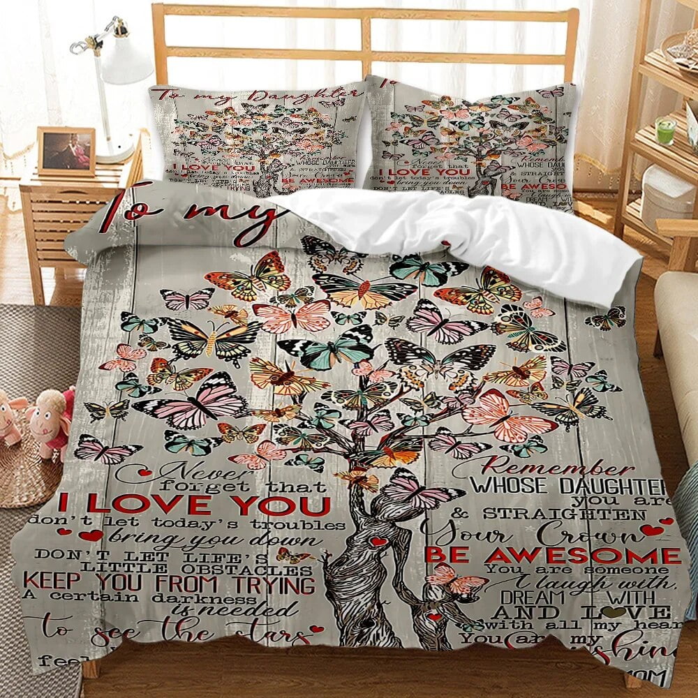 Letter Duvet Cover Set Letter Motivational Words To Son Letter Bedding ...