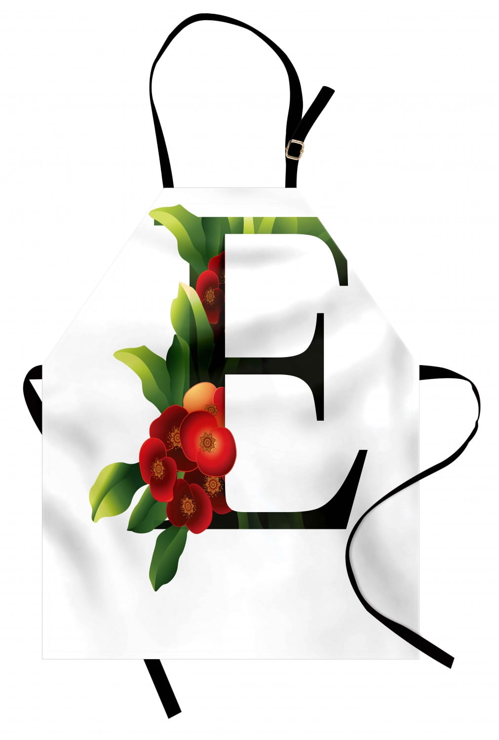 Letter E Apron Alphabet with Euphorbia Milii Crown of Thorns Flower ...