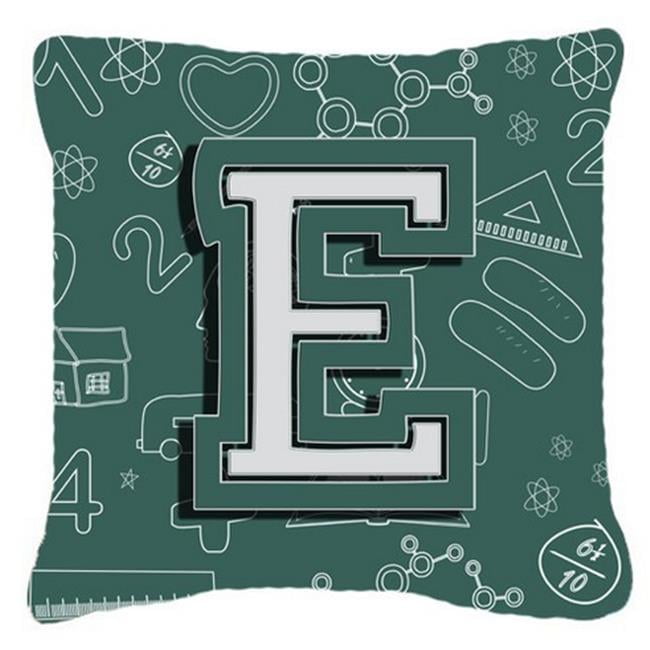 Letter E Back To School Initial Canvas Fabric Decorative Pillow ...