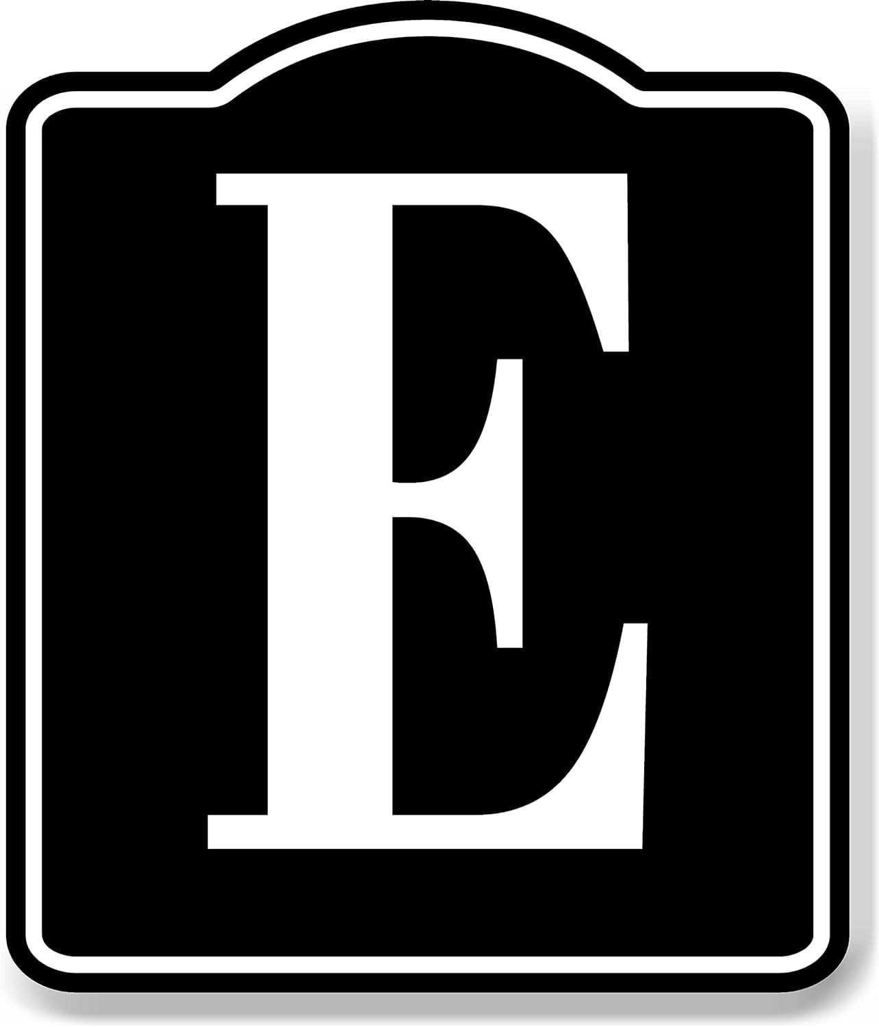 Letter E Bin Aisle Row Marker Label BLACK Aluminum Composite Sign, 20 ...