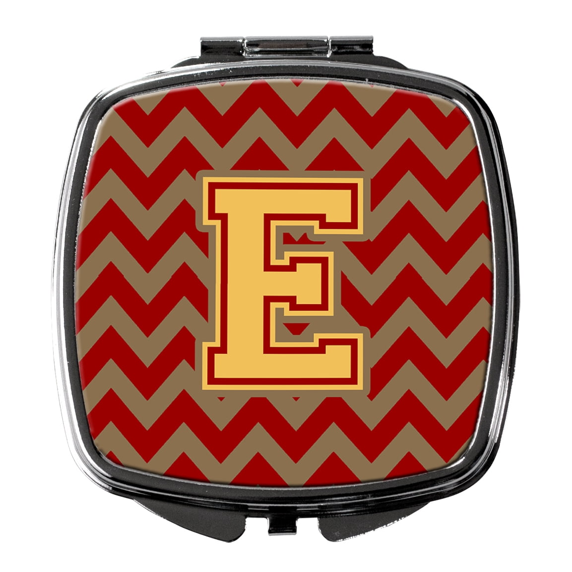 Letter E Chevron Garnet and Gold Compact Mirror - Walmart.com