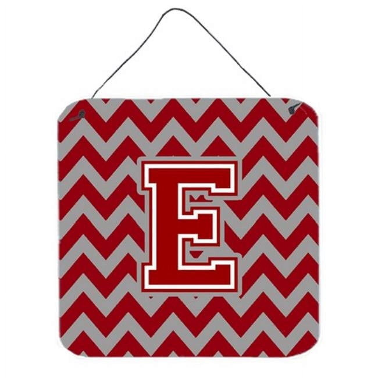 Letter E Chevron Maroon & White Wall or Door Hanging Prints, 6 x 0.02 x ...