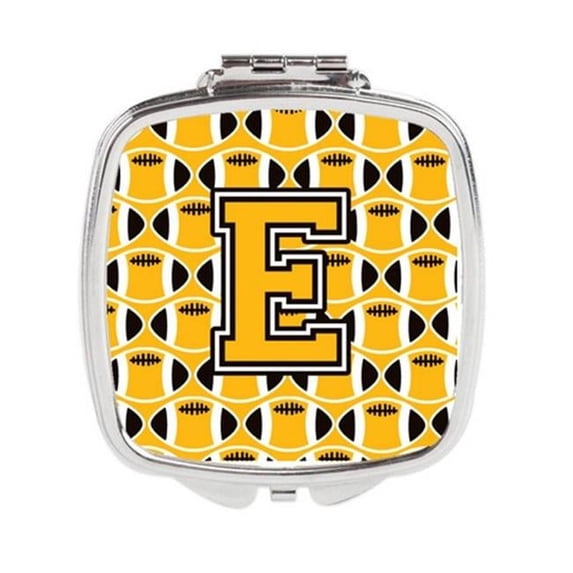 Letter E Football Black - Old Gold & White Compact Mirror - Walmart.com