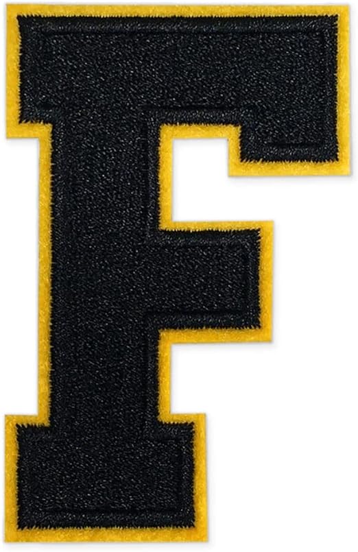 Letter F - 3" Embroidered Iron-on Letter Patches with Glue Back ...